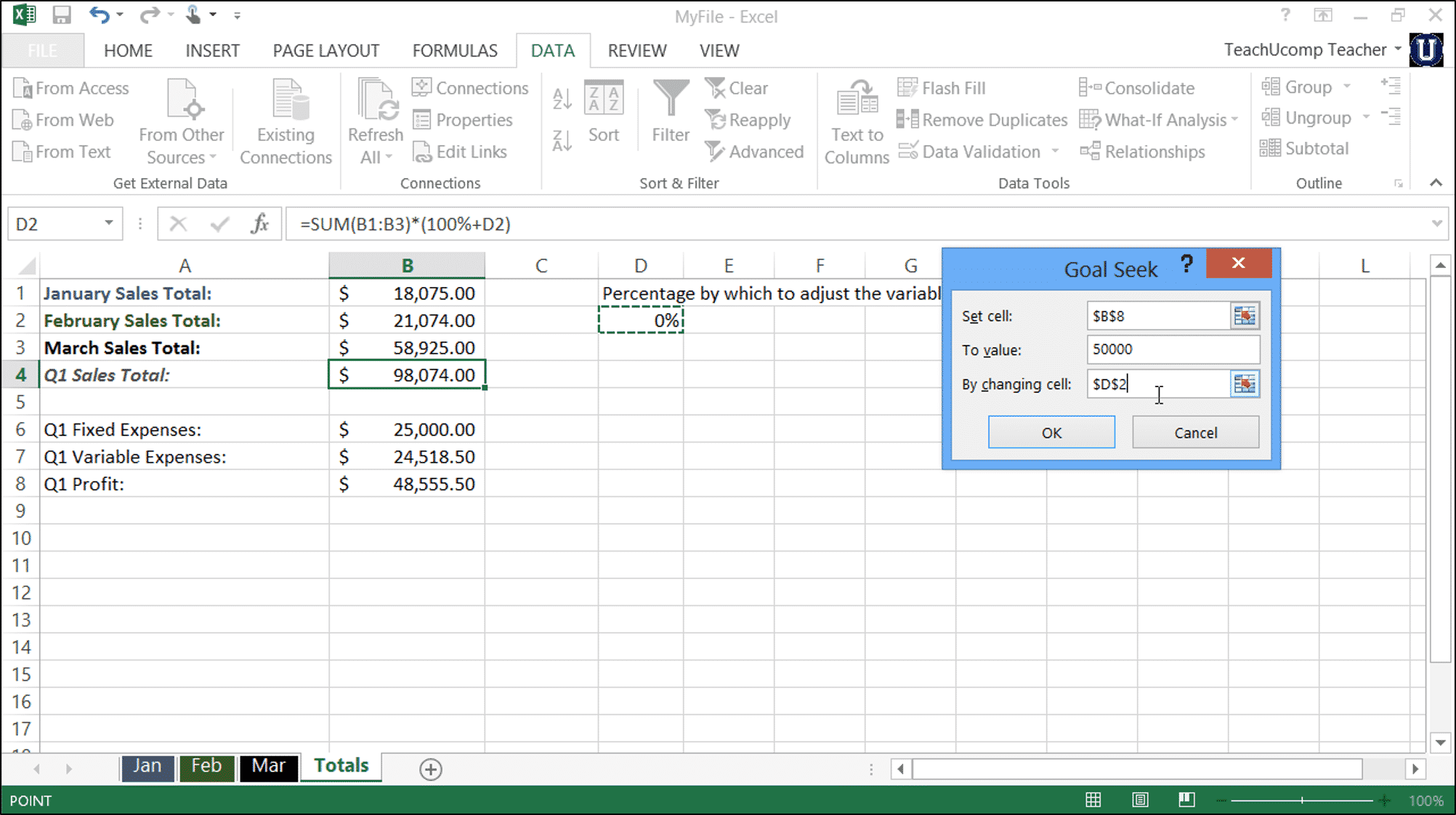 Goal Seek In Excel Tutorial TeachUcomp Inc 