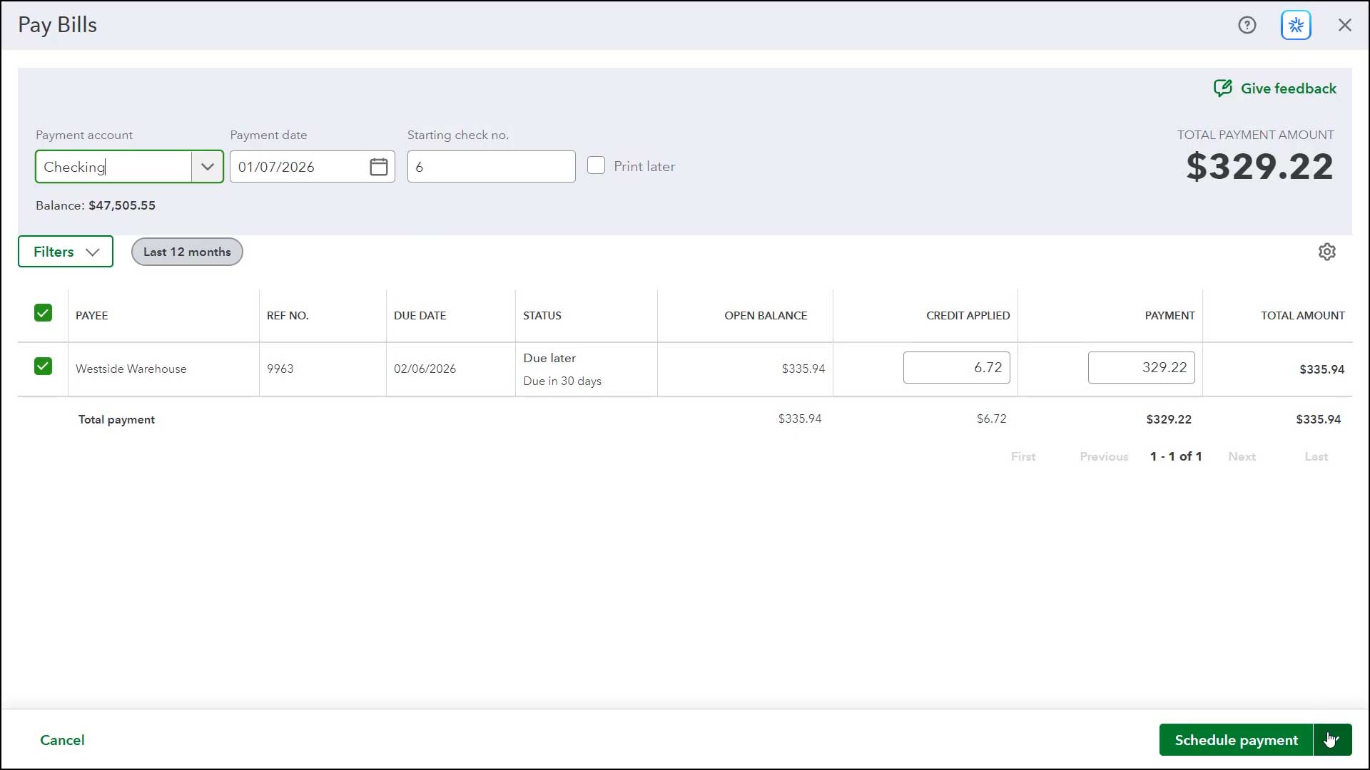 Enter Early Bill Payment Discounts in QuickBooks Online
