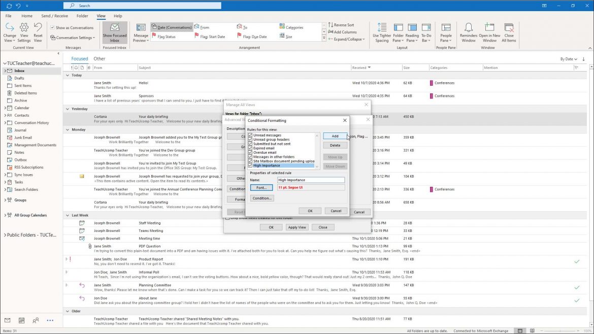 Changing the Inbox View in Outlook - Instructions and Videos