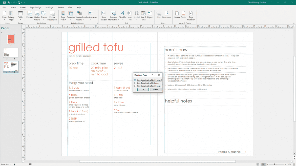 Insert Pages in Publisher - Instructions - TeachUcomp, Inc.
