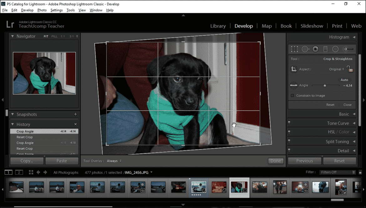 Straighten a Photo in Lightroom Classic CC- Instructions