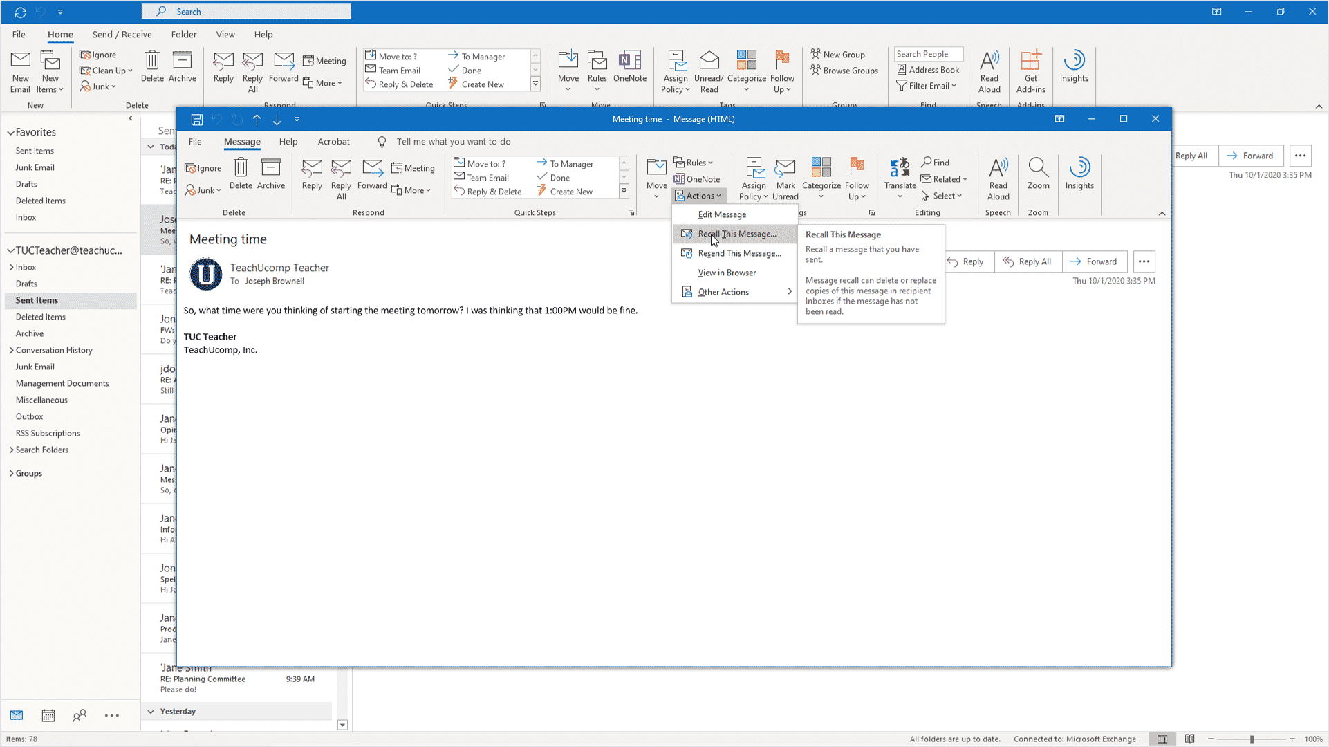 How To Recall A Message In Outlook Webapp Gradedax How To Recall A Message In Outlook Webapp Gradedax