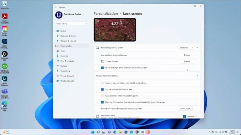Lock Screen Settings in Windows 11- Instructions - TeachUcomp, Inc.