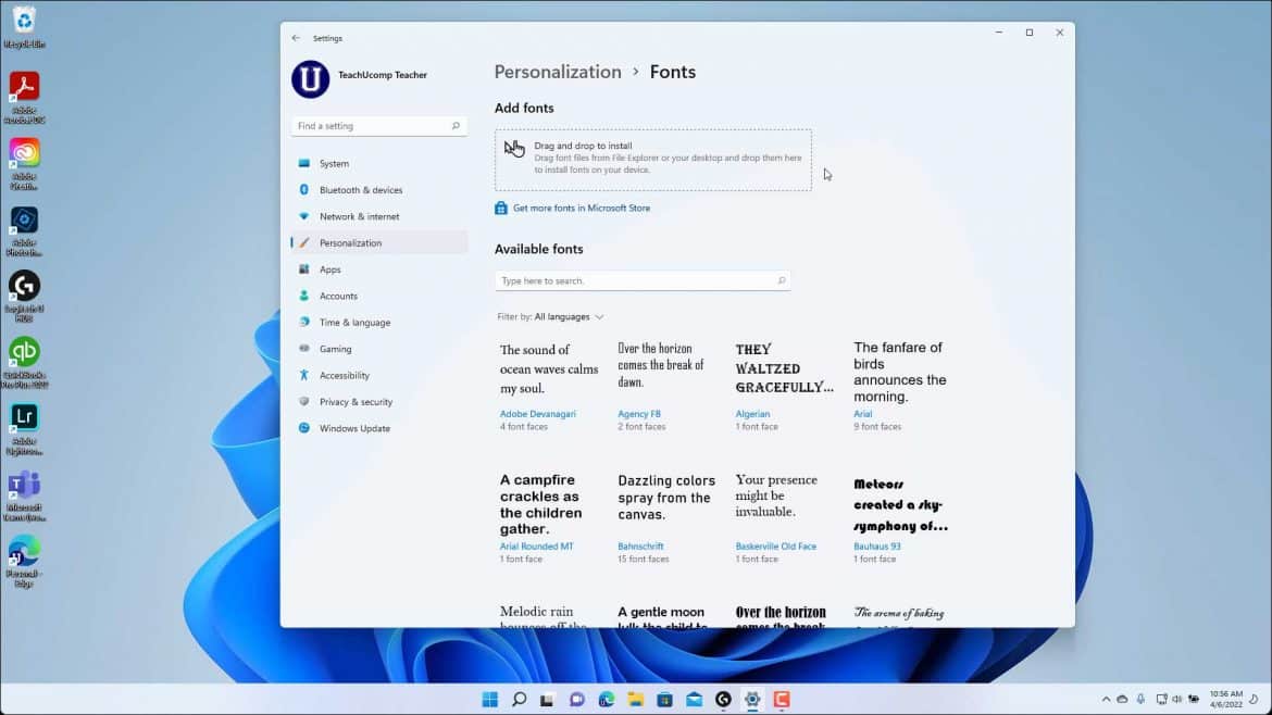 How to Install Fonts in Windows 11- Instructions - TeachUcomp, Inc.