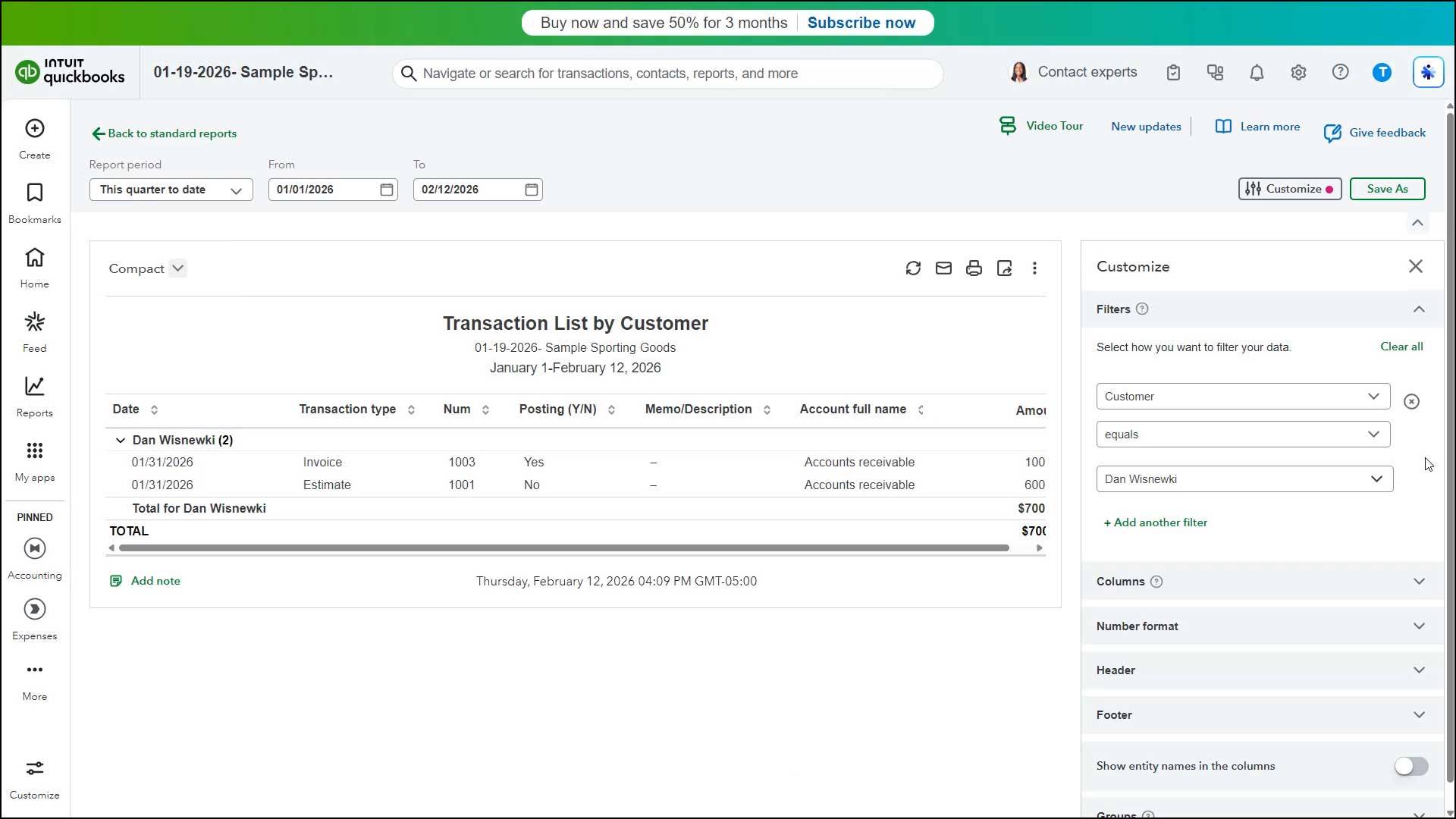 How to Create Customer and Vendor QuickReports in QuickBooks Online