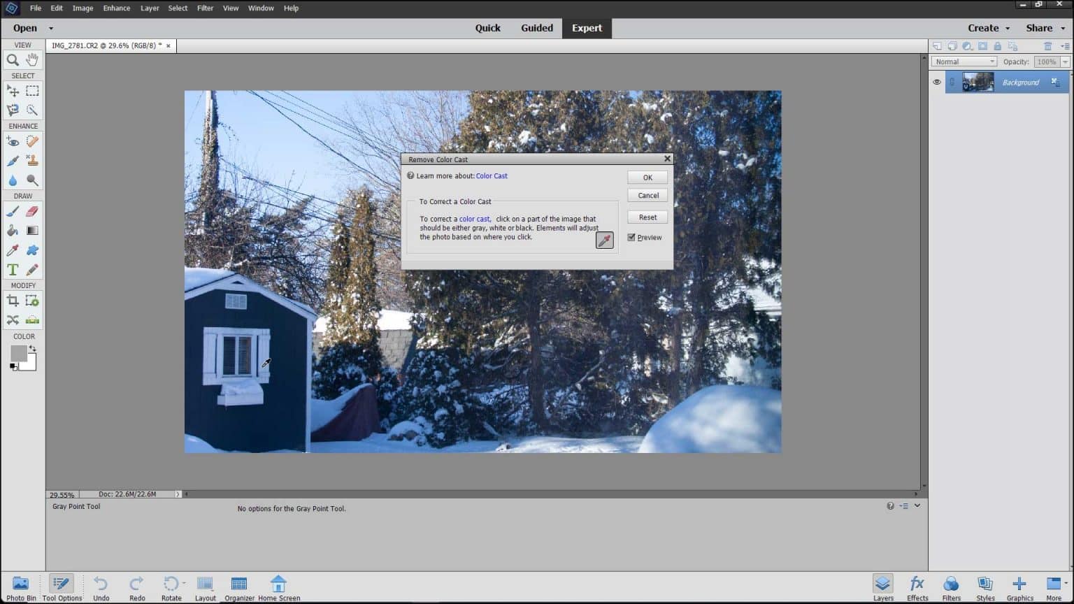 Remove a Color Cast in Photoshop Elements - Instructions