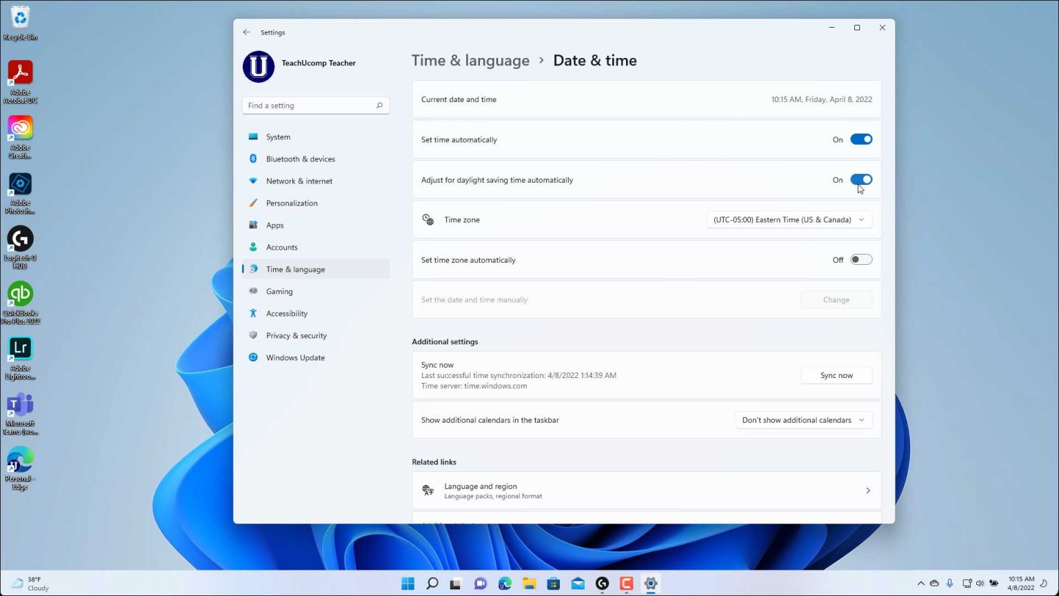 Change the Date and Time in Windows 11- Instructions - TeachUcomp, Inc.
