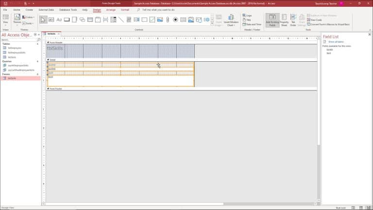 Select Controls in Access- Instructions - TeachUcomp, Inc.