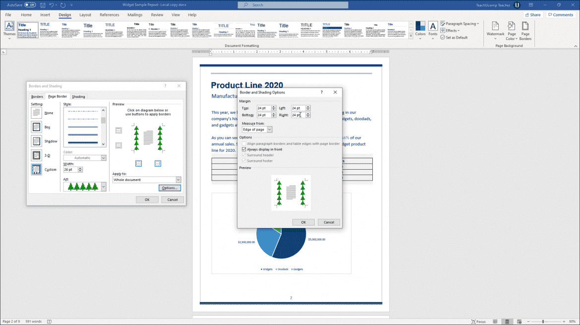 How to Use Page Borders in Word - Instructions - TeachUcomp, Inc.