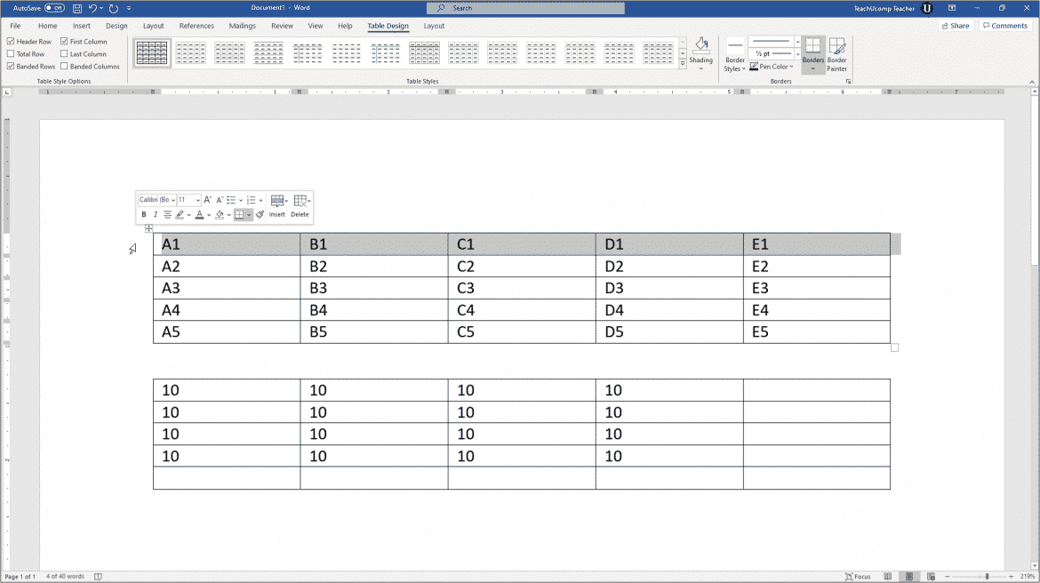 Insert Table Formulas in Word - Instructions and Video Lesson