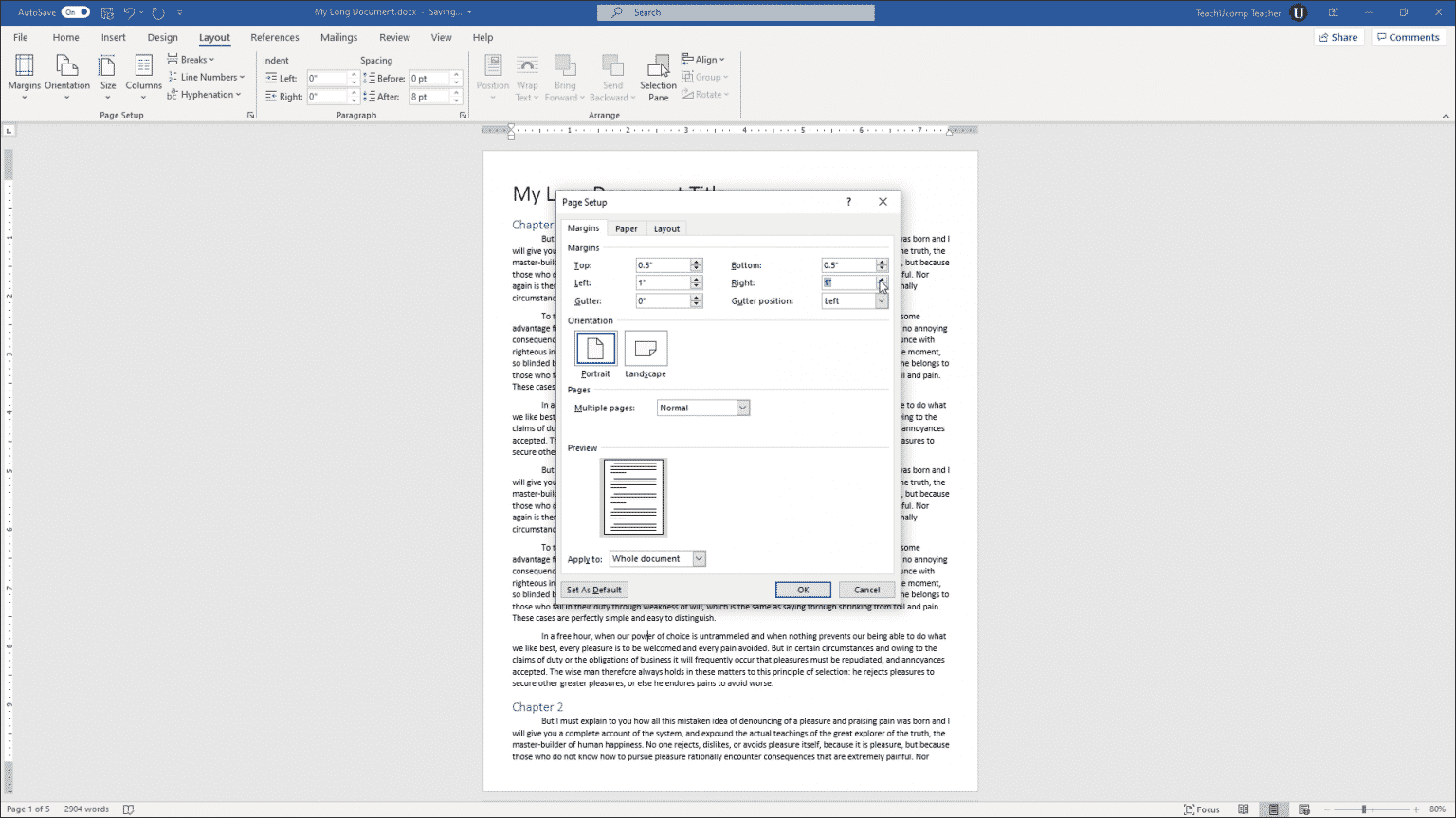 Set Margins in Word - Instructions - TeachUcomp, Inc.