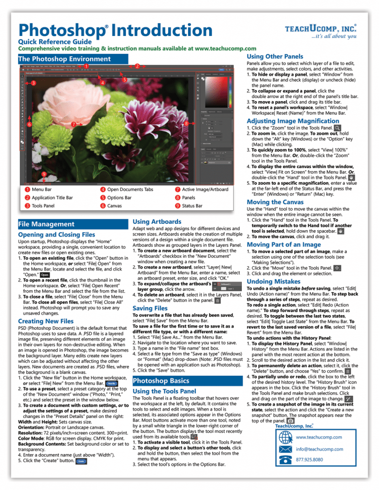 Photoshop Cheat Sheet - TeachUcomp, Inc.